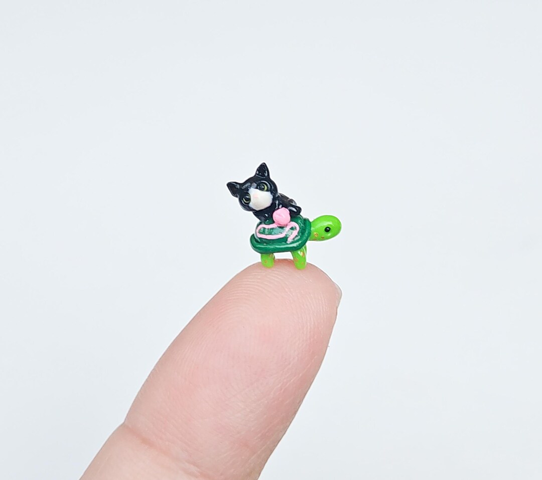 Green Turtle With Cat - Etsy