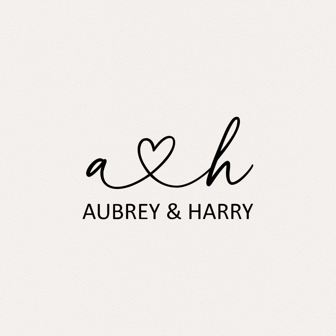 Couples Logo With Heart, Custom Monogram Design, Minimalist Wedding ...