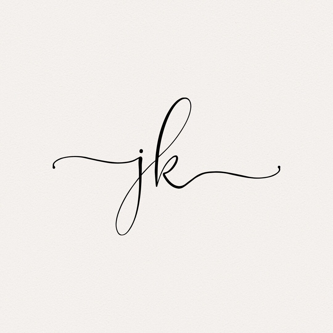 Calligraphy Monogram Wedding Logo – Elegant Swash Design, Custom ...