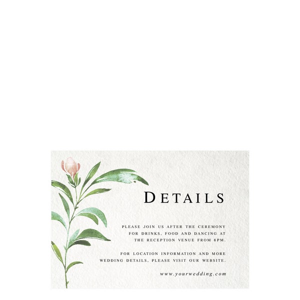 Greenery Detail Card - Etsy