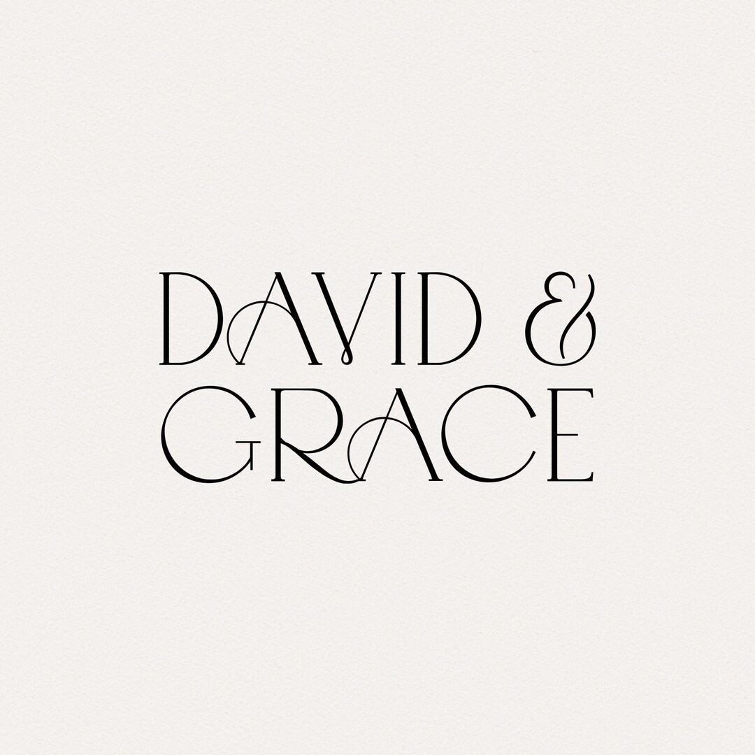 Custom Couple Name Logo With Ampersand – Minimalist Personalized Design ...