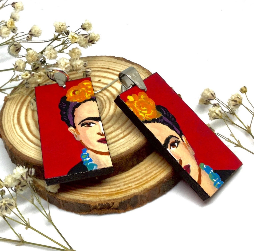 Buy Frida Earrings, Red Frida Earrings, Frida Jewelry, Frida-inspired ...