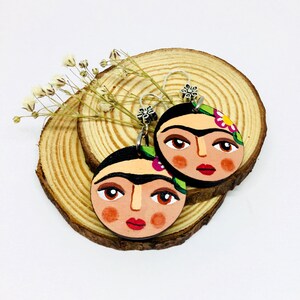 Frida Earrings Hand Painted Frida Earrings Mexican Jewelry Frida ...