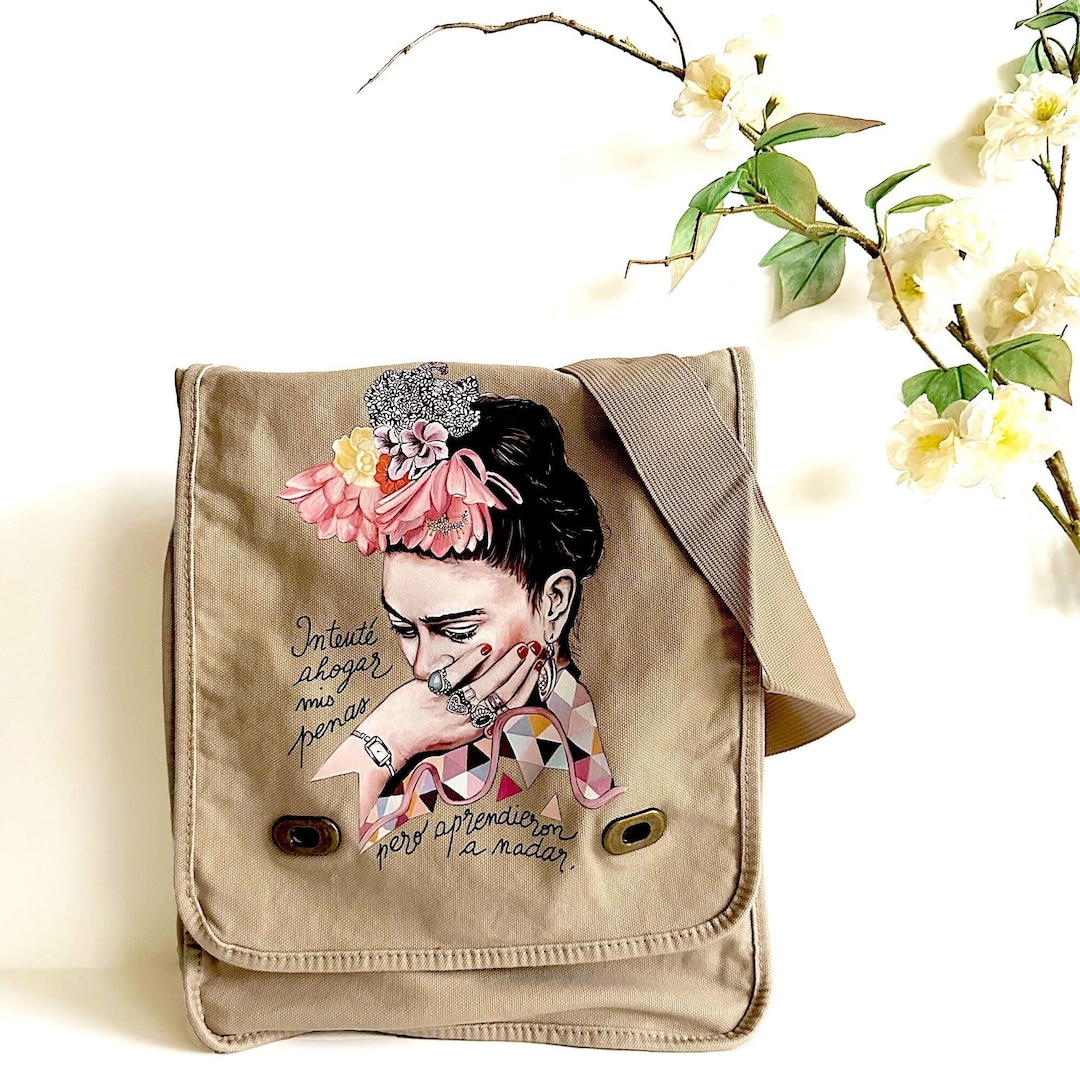 Charming Frida Inspired Bag Shoulder & Crossbody Messenger Bag Canvas ...