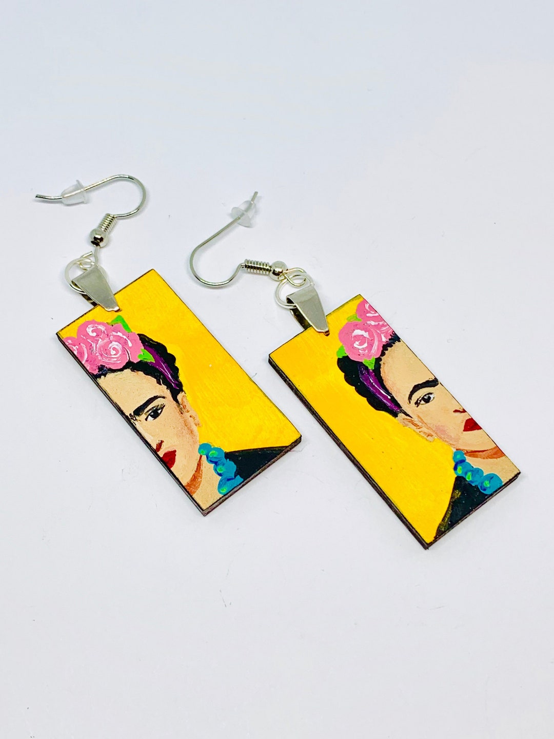Frida Earrings Yellow Handpainted Handcrafted Frida Earrings Women ...