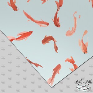 Koi Fish Wallpaper, Red Fish Print, Japanese Wall Paper, Blue Sea Theme ...