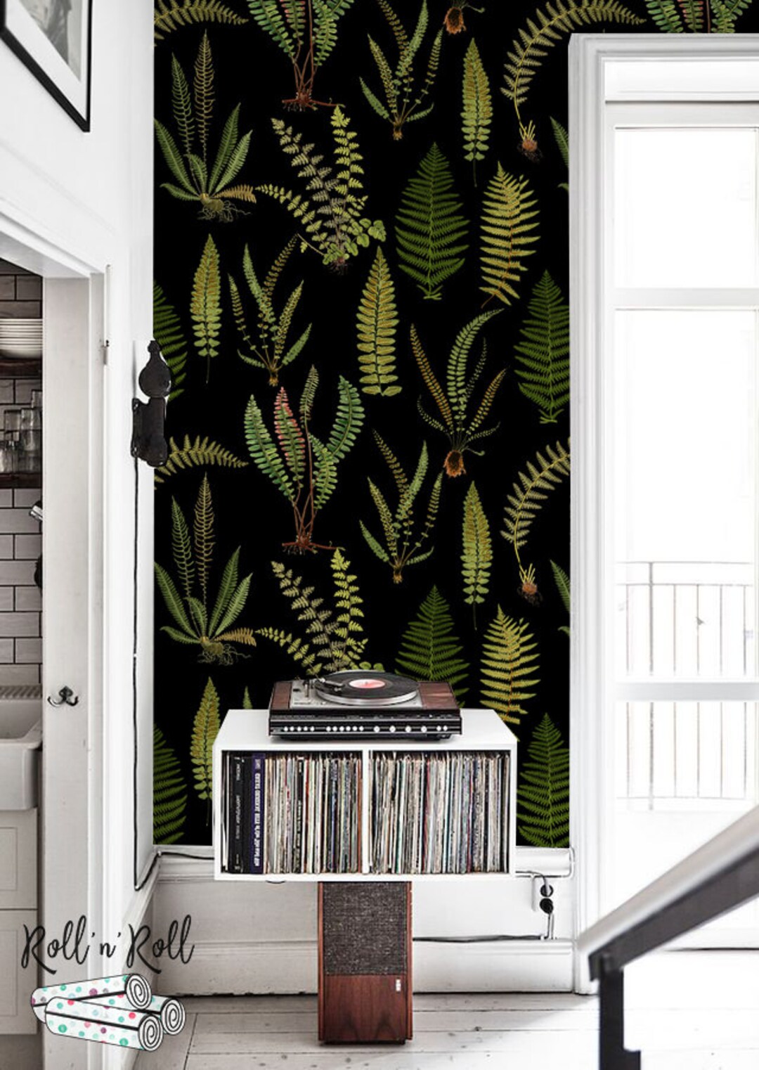 Black Ferns Wallpaper, Fern Removable Wallpaper or Traditional, Dark ...