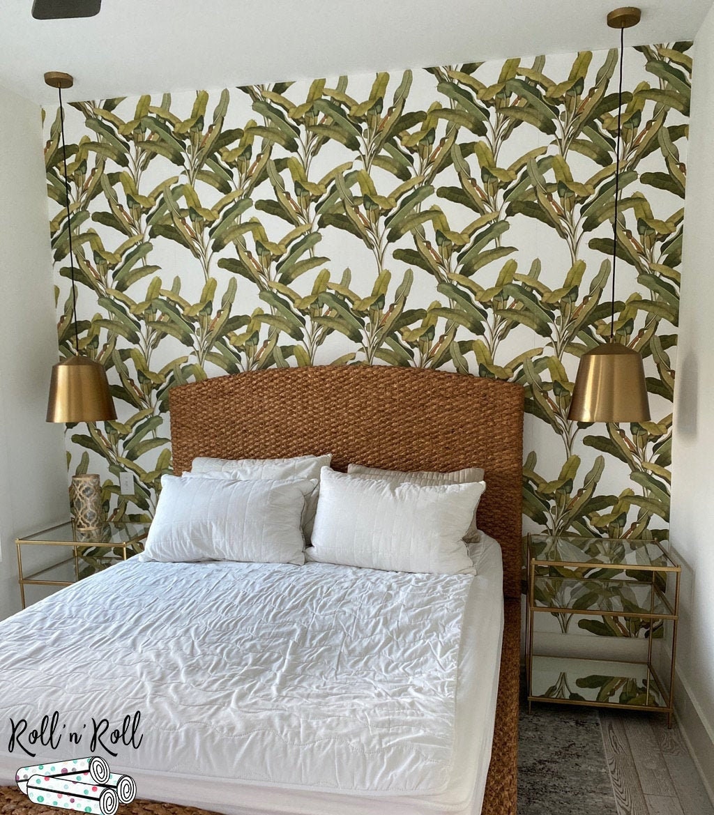 Vintage Palm Wallpaper Palms Wallpaper Tropical Plant Peel | Etsy