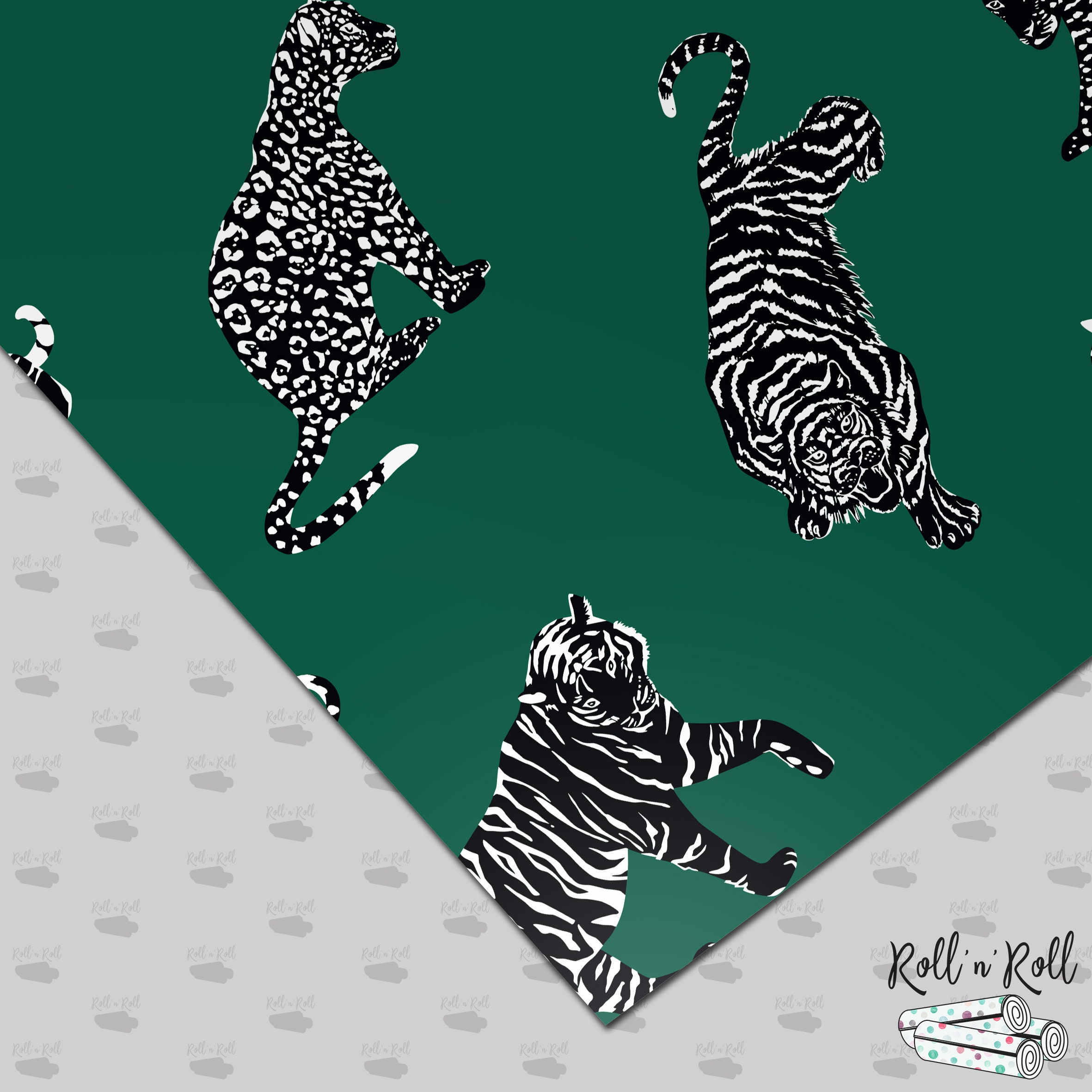 Green Tiger Floral Wallpaper Leopard Jungle Wallpaper - Etsy