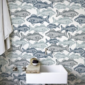 Fish Wallpaper, Aqua Wallpaper, Removable Wallpaper or Other, Marine ...
