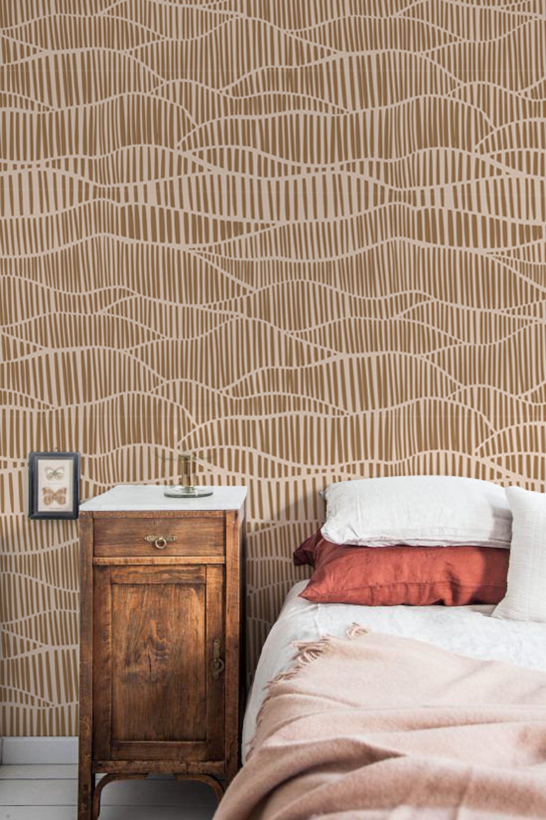 Geometric Waves Wallpaper, Modern Pattern Wallpaper, Wall Mural ...
