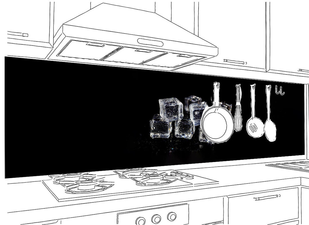 Ice Cubes, Kitchen Wall Decor, Modern Kitchen, Tiles, Custom Made, DIY ...