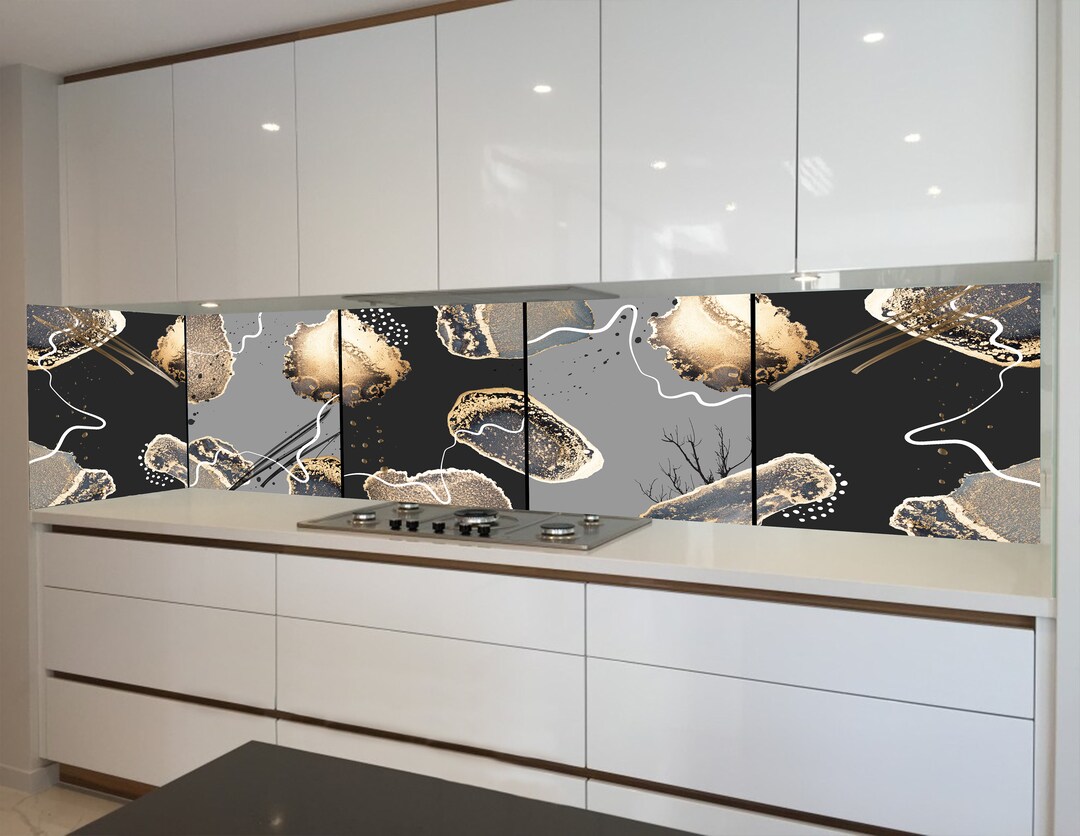 Glowing Ink, Kitchen Decor, Solid Glass Backsplash, Backsplash Mural, Backsplash Tiles, Wall ...