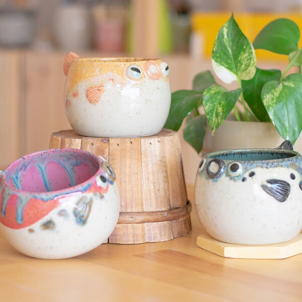 Ceramic Puffer Fish - Etsy