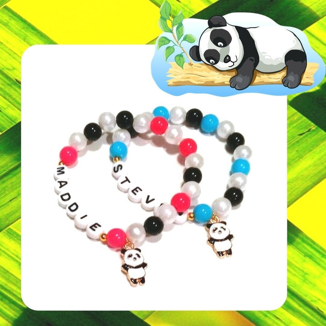 Personalized Panda Bracelet,panda Jewelry,panda Party Favor,boy ...