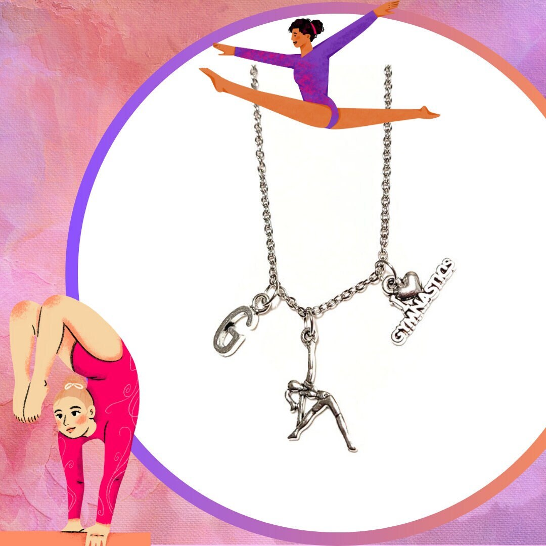 Personalized Gymnastics Necklace: Initial Pendant, Stainless Steel ...