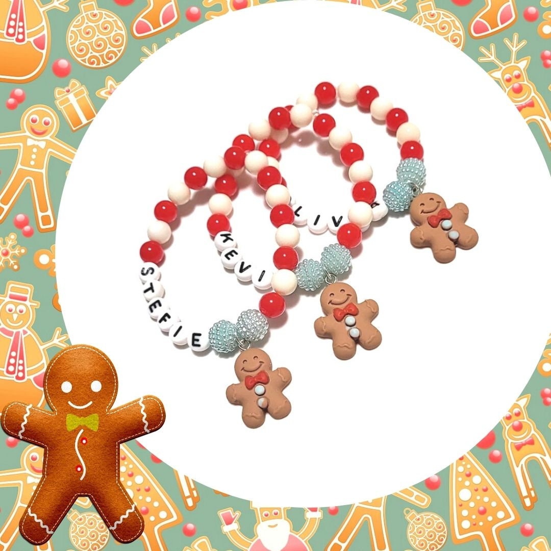 Personalized Gingerbread Charm Bracelet: Christmas DIY Kit - Etsy
