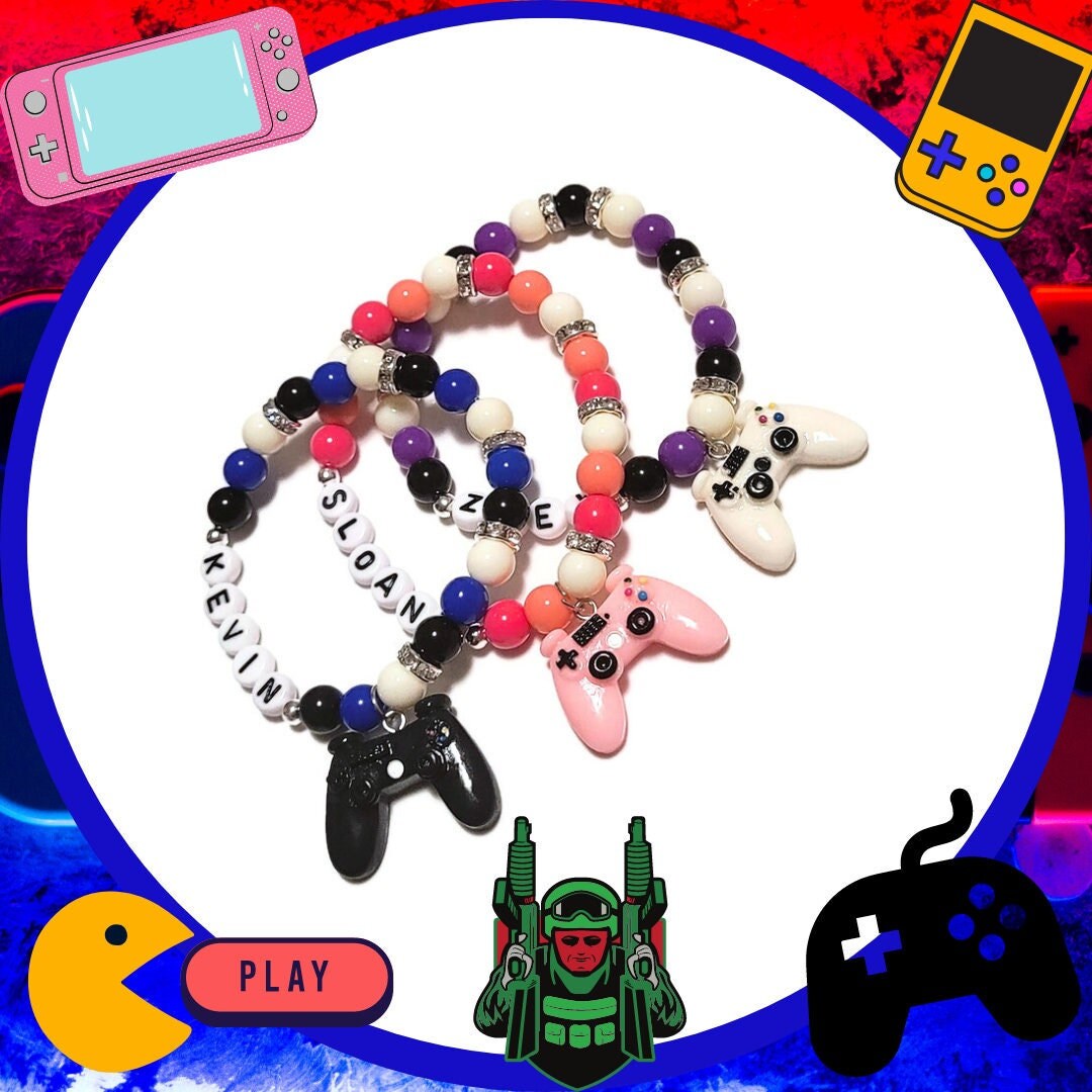 Personalized Game Controller Charm Bracelet: Colorful Gaming Jewelry - Etsy