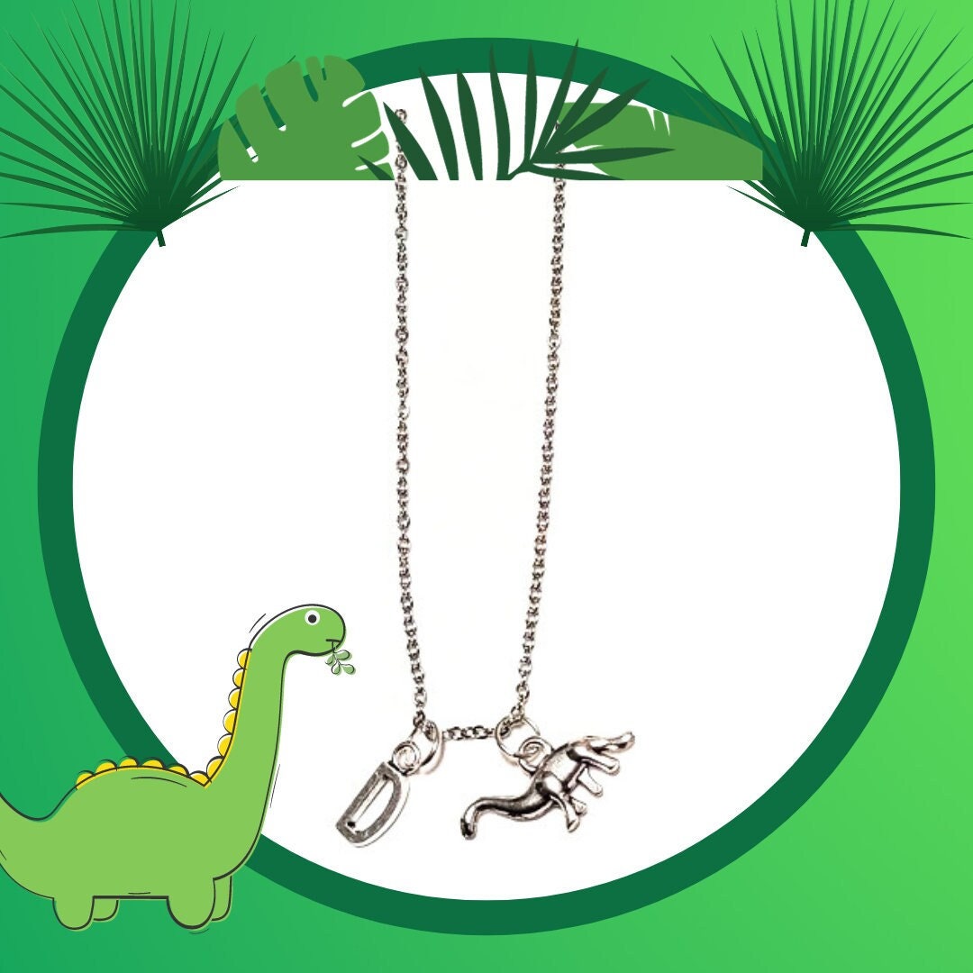 Personalized Dinosaur Initial Necklace: Stainless Steel Dino Pendant - Etsy