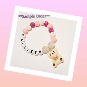 Personalized Teddy Bear Name Bracelets – Cute Bear Charm Bracelet ...