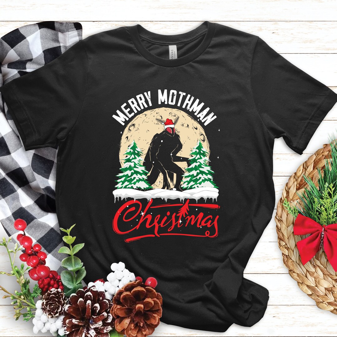 Mothman Christmas Shirt Mothman Merry Cryptid Christmas Xmas Folklore ...