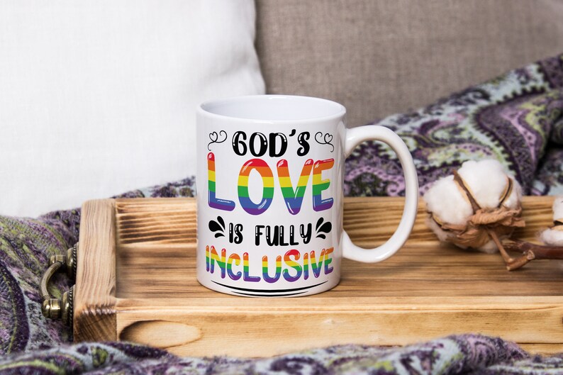 LGBTQ Couple Mug God's Love is Fully Inclusive Love is - Etsy