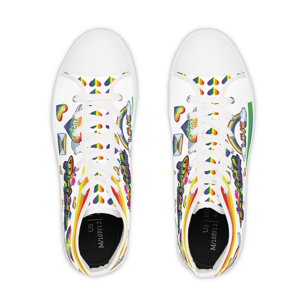 LGBT Pride Shoes Rainbow High Top Sneakers Gay Lesbian - Etsy