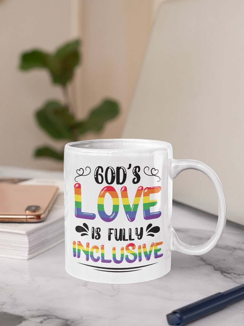 LGBTQ Couple Mug God's Love is Fully Inclusive Love is - Etsy
