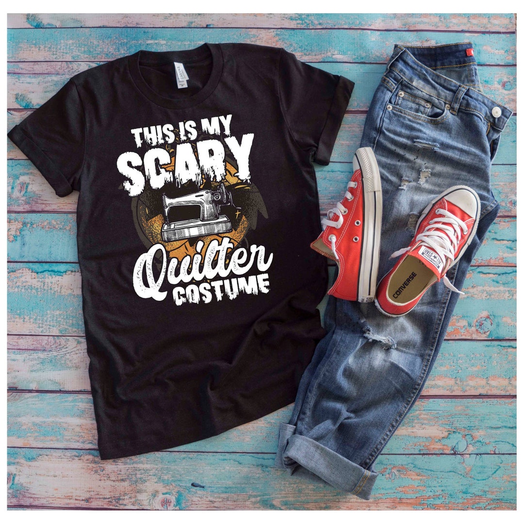 Scary Quilter Costume Sewing Machine Halloween Yarn Machine Embroidery ...