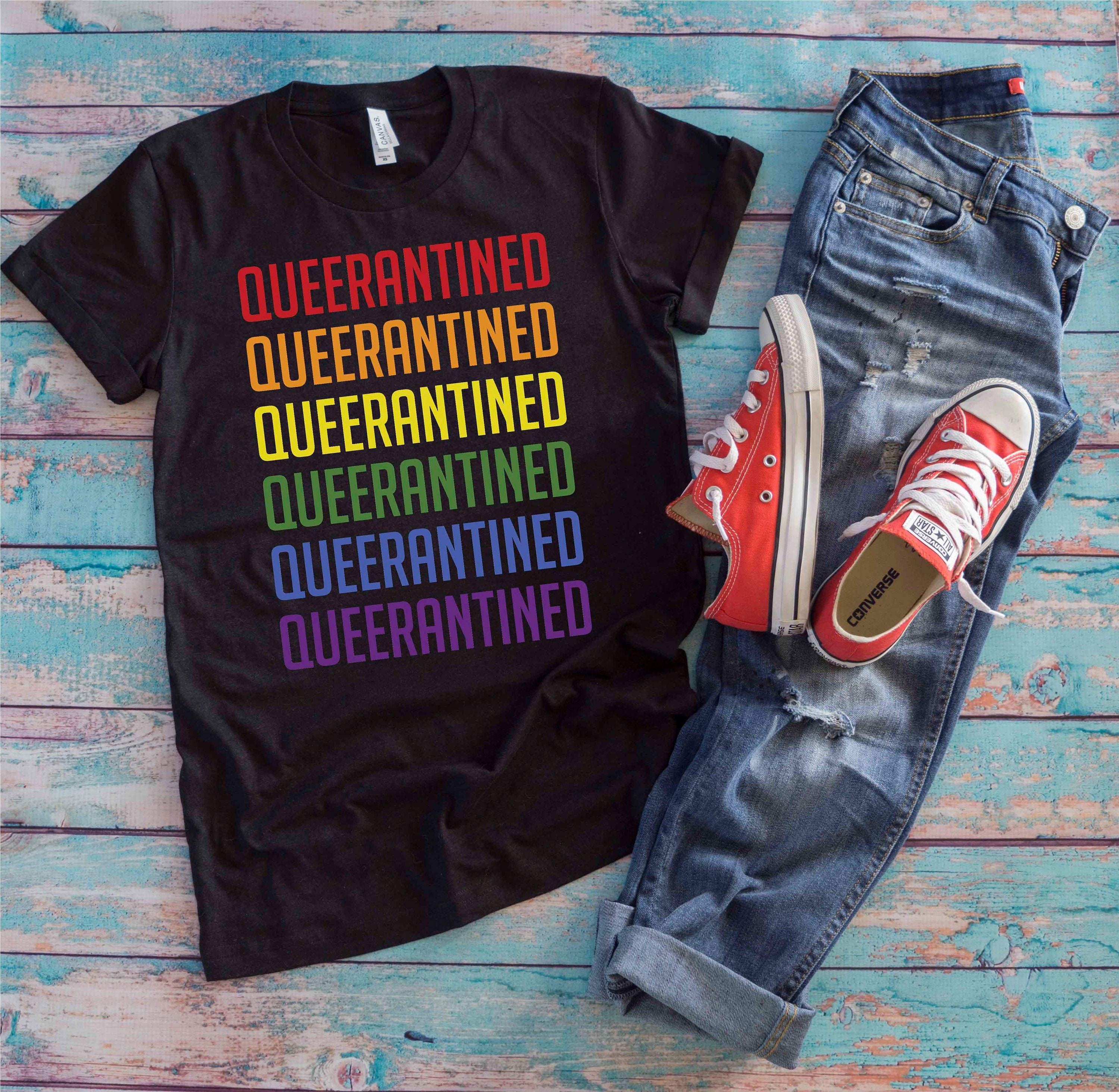 Queerantined Qurantine Gay Shirt LGBT Virtual Pride Parade | Etsy