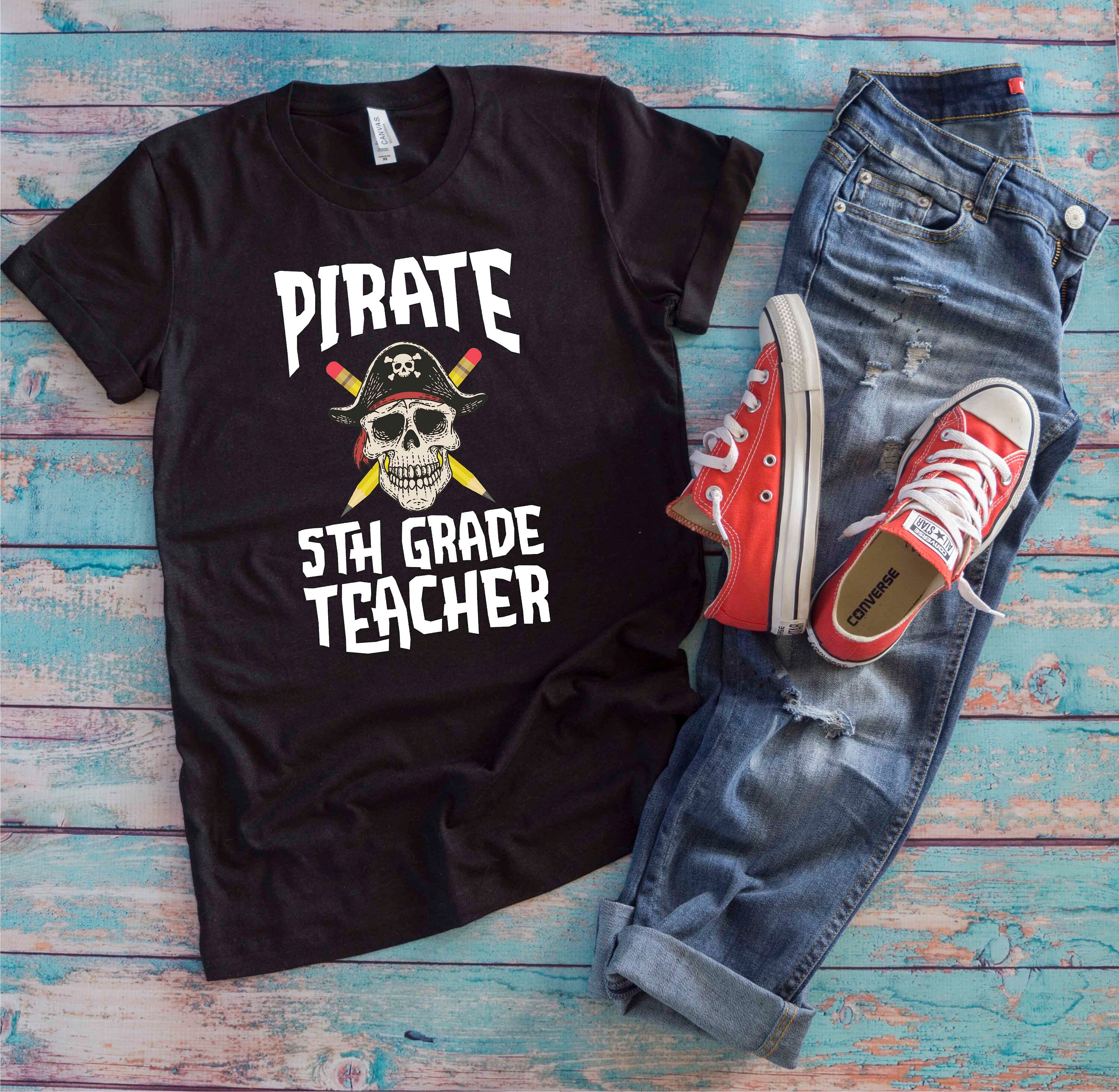 Pirate Teacher Shirt Back To School Teacher Halloween | Etsy