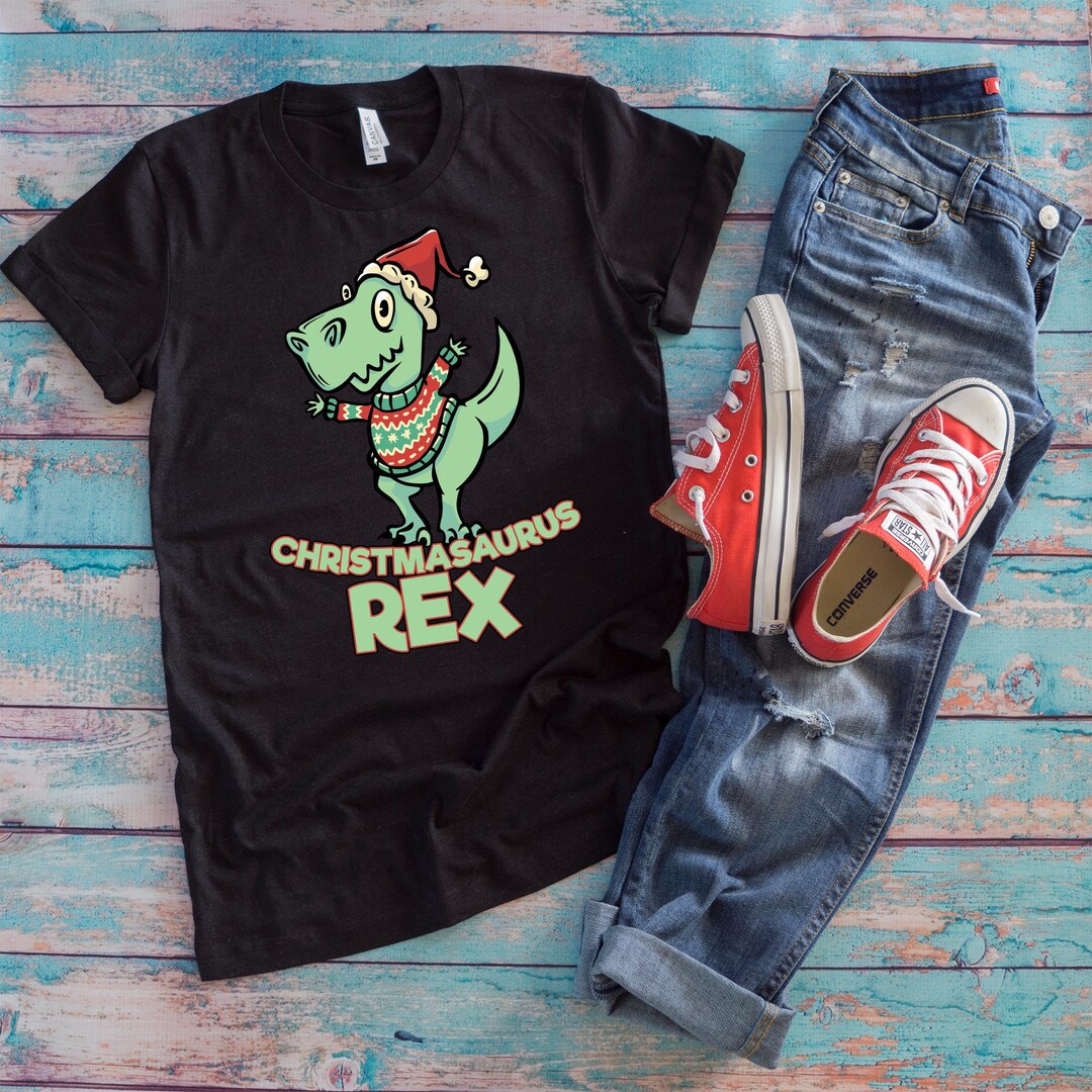 Christmasaurus Rex Funny Dino T-rex Kids Christmas Dinosaur - Etsy