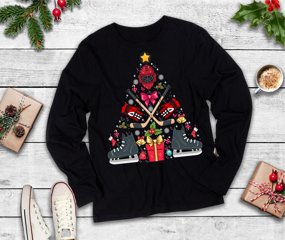Christmas Hockey Shirt | Funny Xmas Winter Sports Lover Gift - Etsy