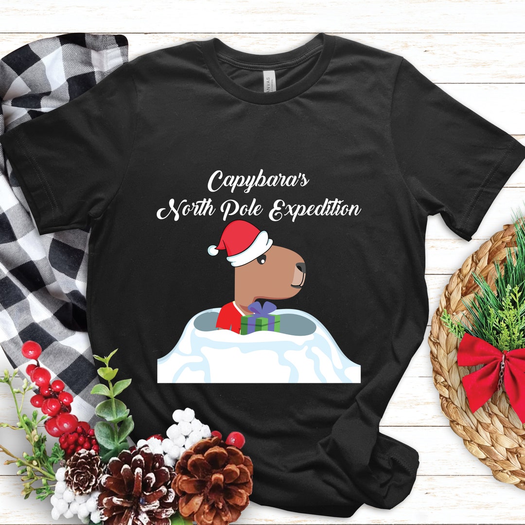 Christmas Capybara Shirt North Pole Capy Bara Santa Claus Xmas Gift - Etsy