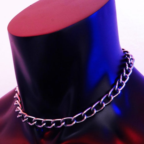 Silver Curb Chain Steel Curb Chain Barbed Wire Necklace | Etsy