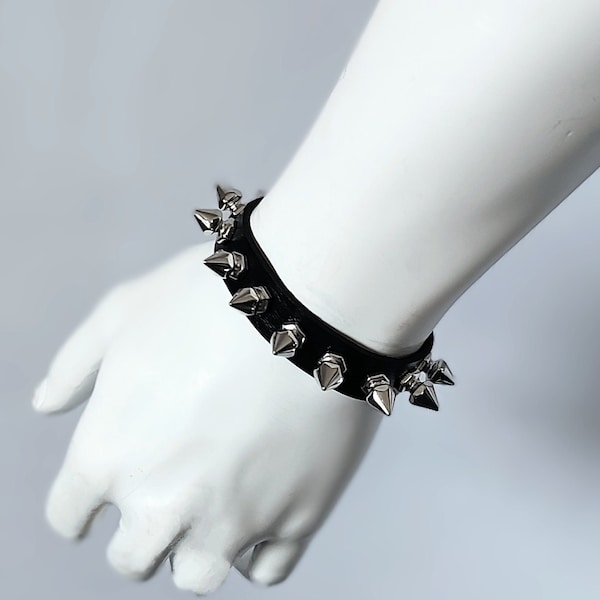 Leather and Faux Diamond Bracelet - Etsy