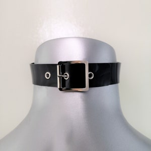 Large Spike Choker Black PVC Colored Vinyl Choker Silver - Etsy