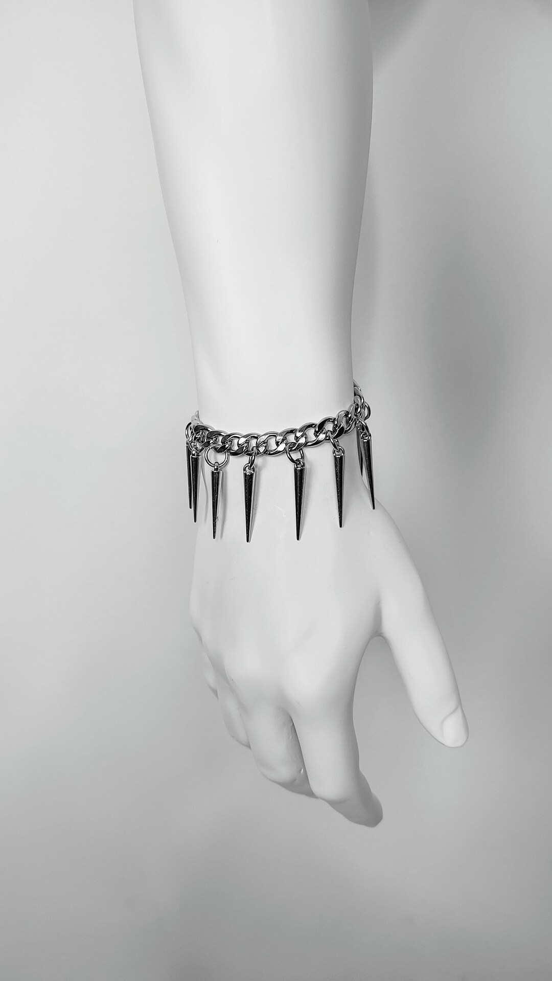 Spike Pendant Chain Bracelet, Stainless Steel Chain Bracelet With ...