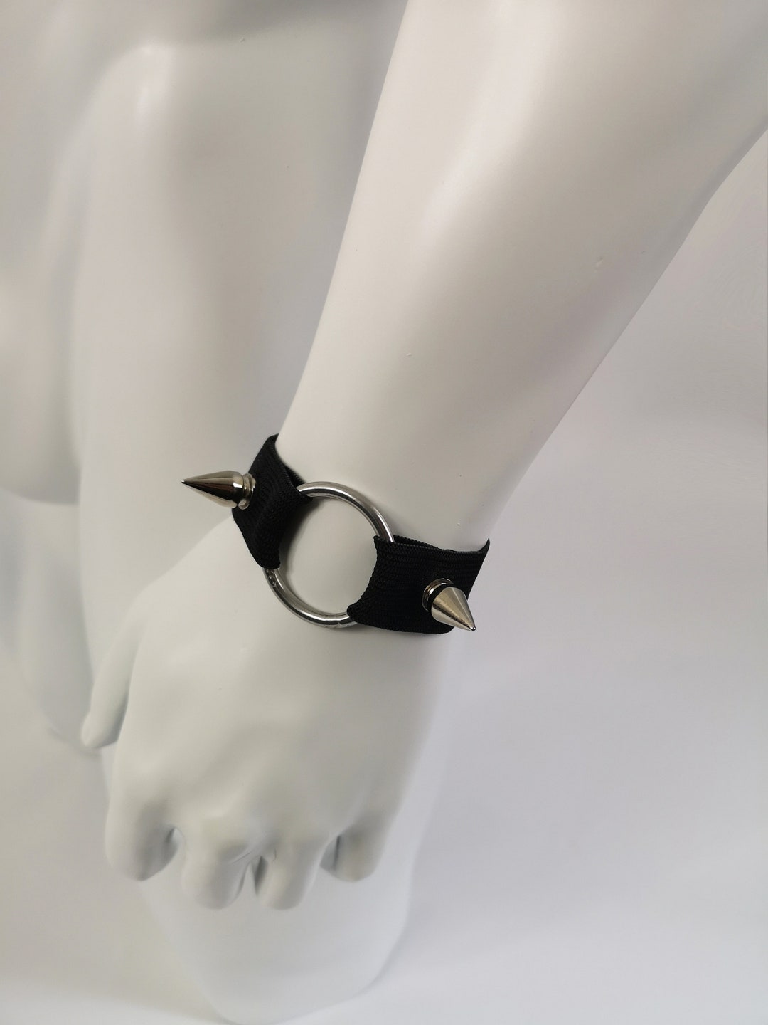 Elastic Spike Wrist Cuff Bracelet, Black Elastic Spike Bracelet With ... Elastic Spike Wrist Cuff Bracelet, Black Elastic Spike Bracelet With ...