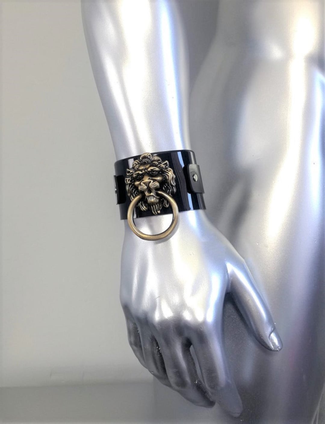 PVC Lion Head Wrist Cuff PVC Vinyl Lion Head Bracelet Unisex - Etsy