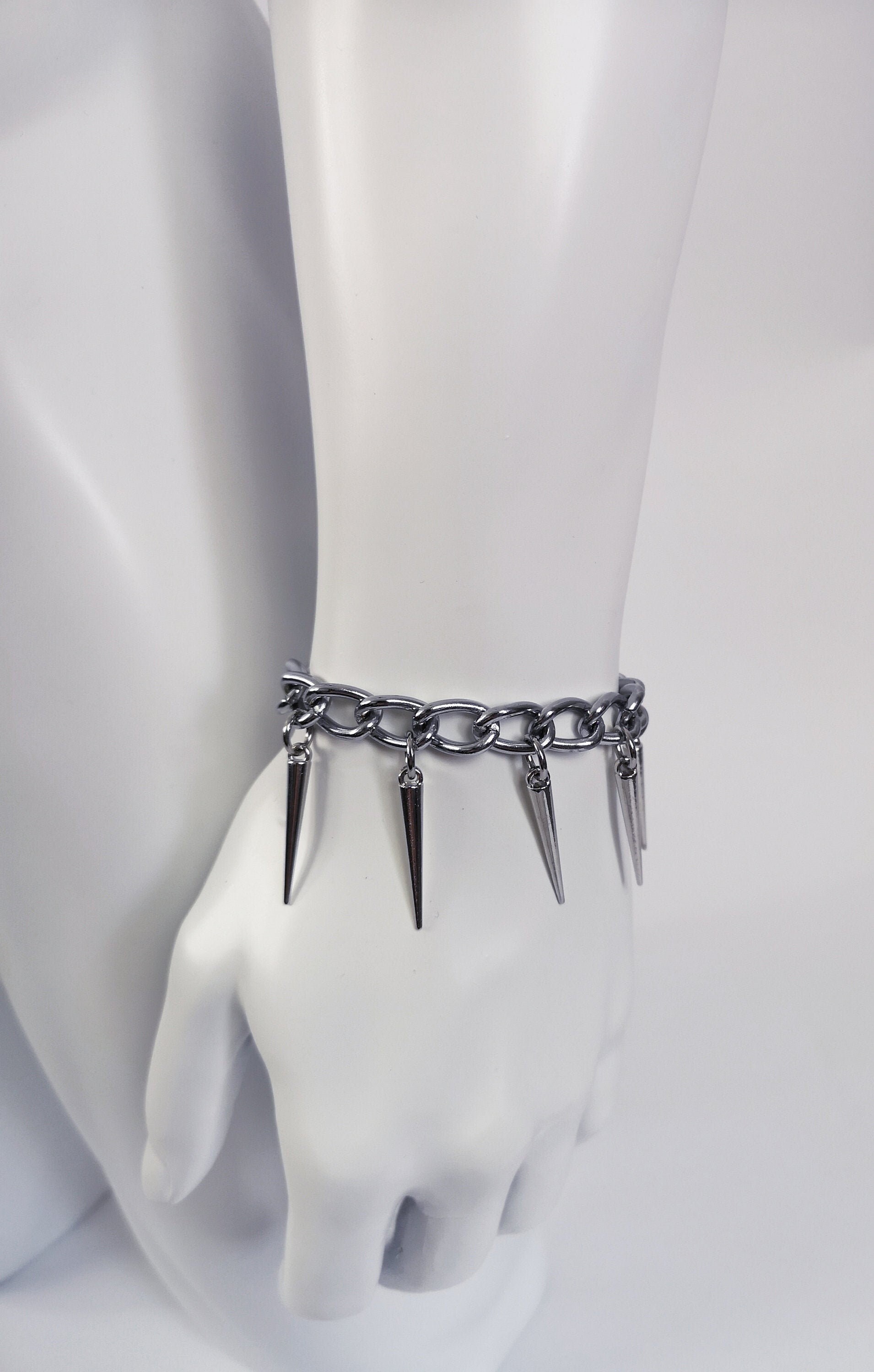 Spike Pendant Chain bracelet Stainless Steel Chain Bracelet | Etsy