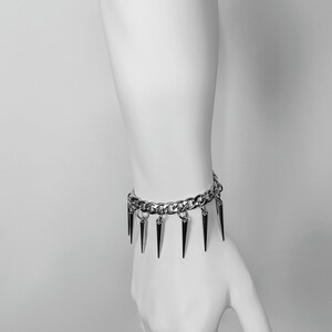 Spike Pendant Chain Bracelet, Stainless Steel Chain Bracelet With ...