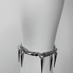 Spike Pendant Chain Bracelet, Stainless Steel Chain Bracelet With ...