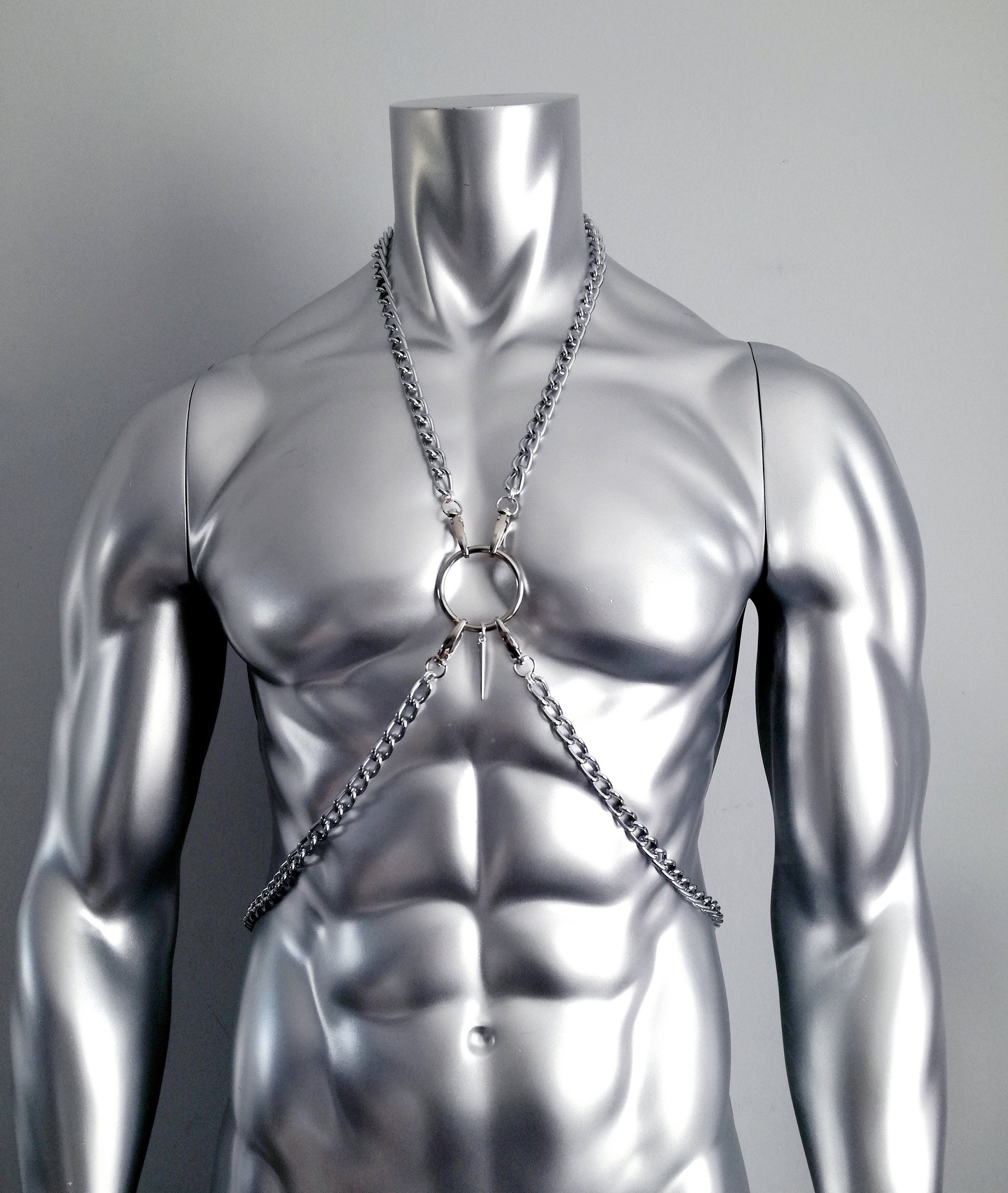 Chain Body Harness Stainless Steel Mens And Womens Metal Etsy