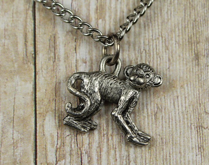 Monkey Necklace, Zookeeper Jewelry, Chimpanzee Charm, Animal Lover ...