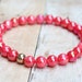 Pink Shell Bracelet, Beaded Beach Jewelry, Mermaid Inspired, 7 1/4 ...