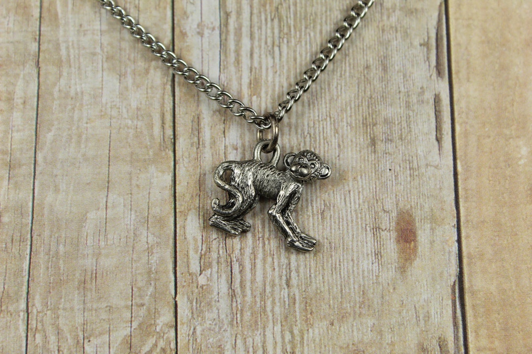 Monkey Necklace, Zookeeper Jewelry, Chimpanzee Charm, Animal Lover ...