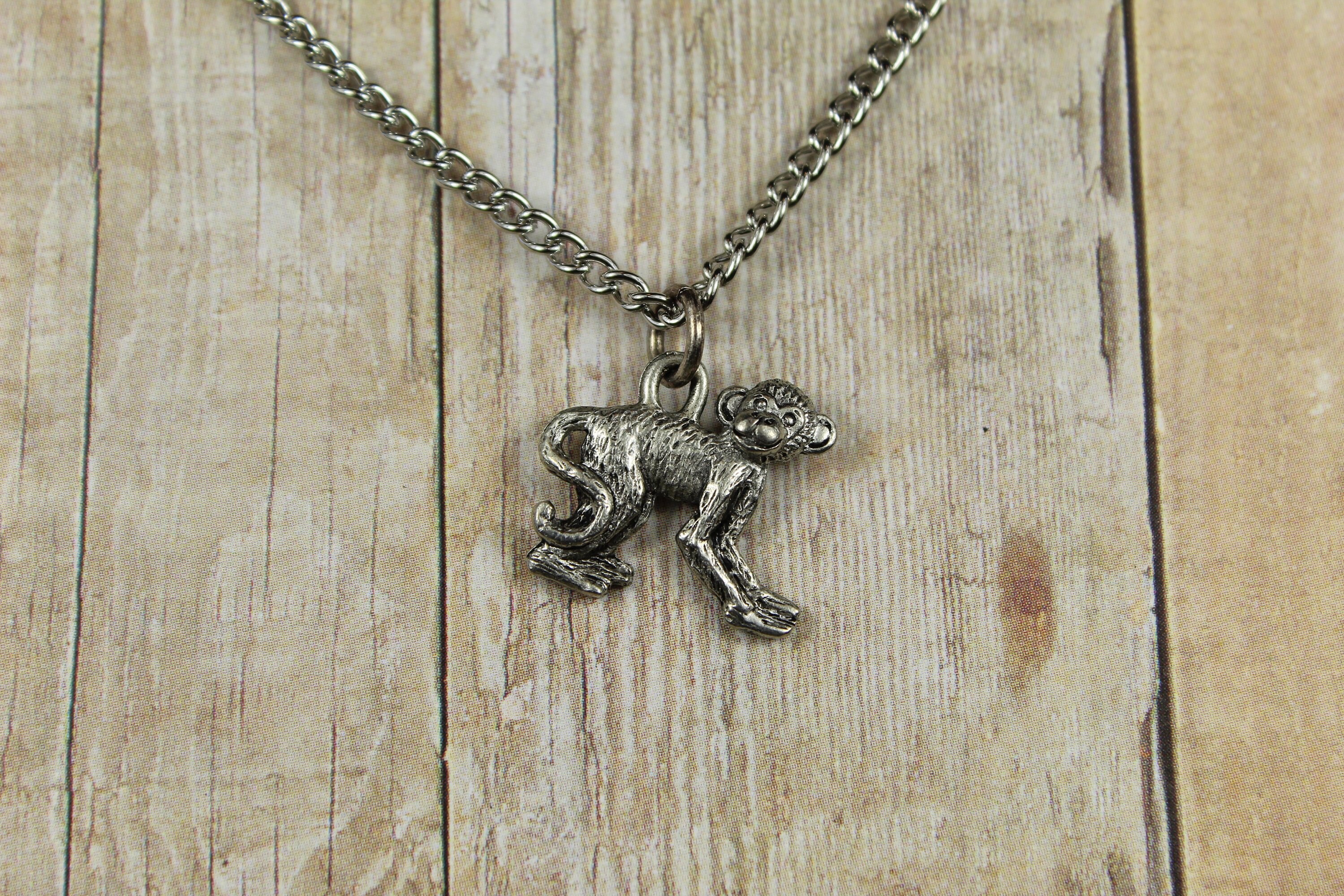 Monkey Necklace, Zookeeper Jewelry, Chimpanzee Charm, Animal Lover ...