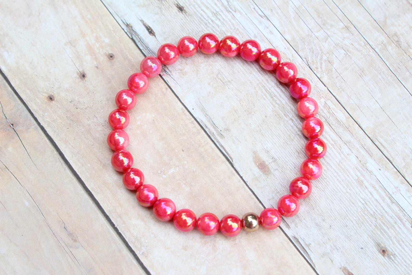 Pink Shell Bracelet Beaded Beach Jewelry Mermaid Inspired 7 - Etsy