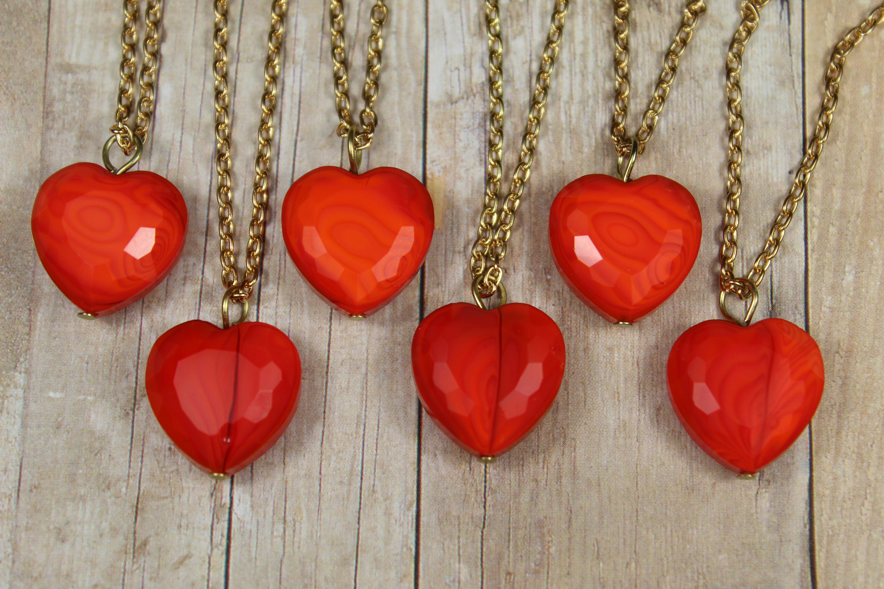 Red Heart Necklace, Valentine's Day Jewelry, Glass Heart Pendant - Etsy